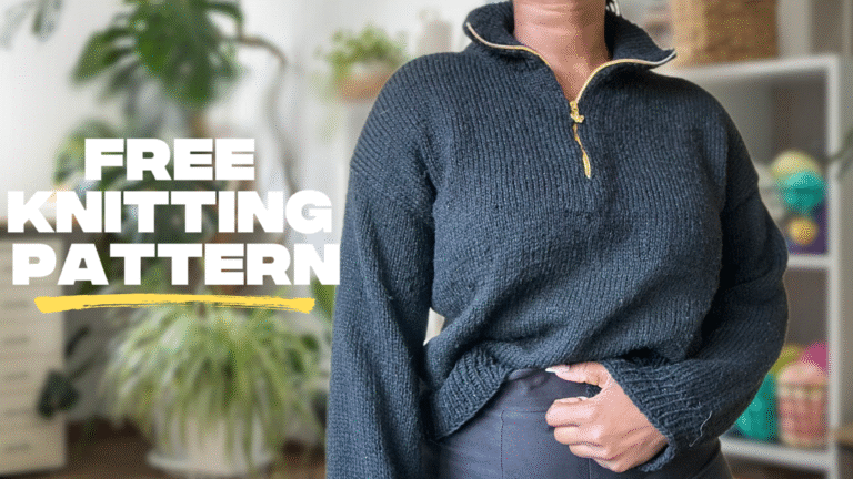 How to knit a sweater: Drop shoulder zipper Knit sweater for all levels ...