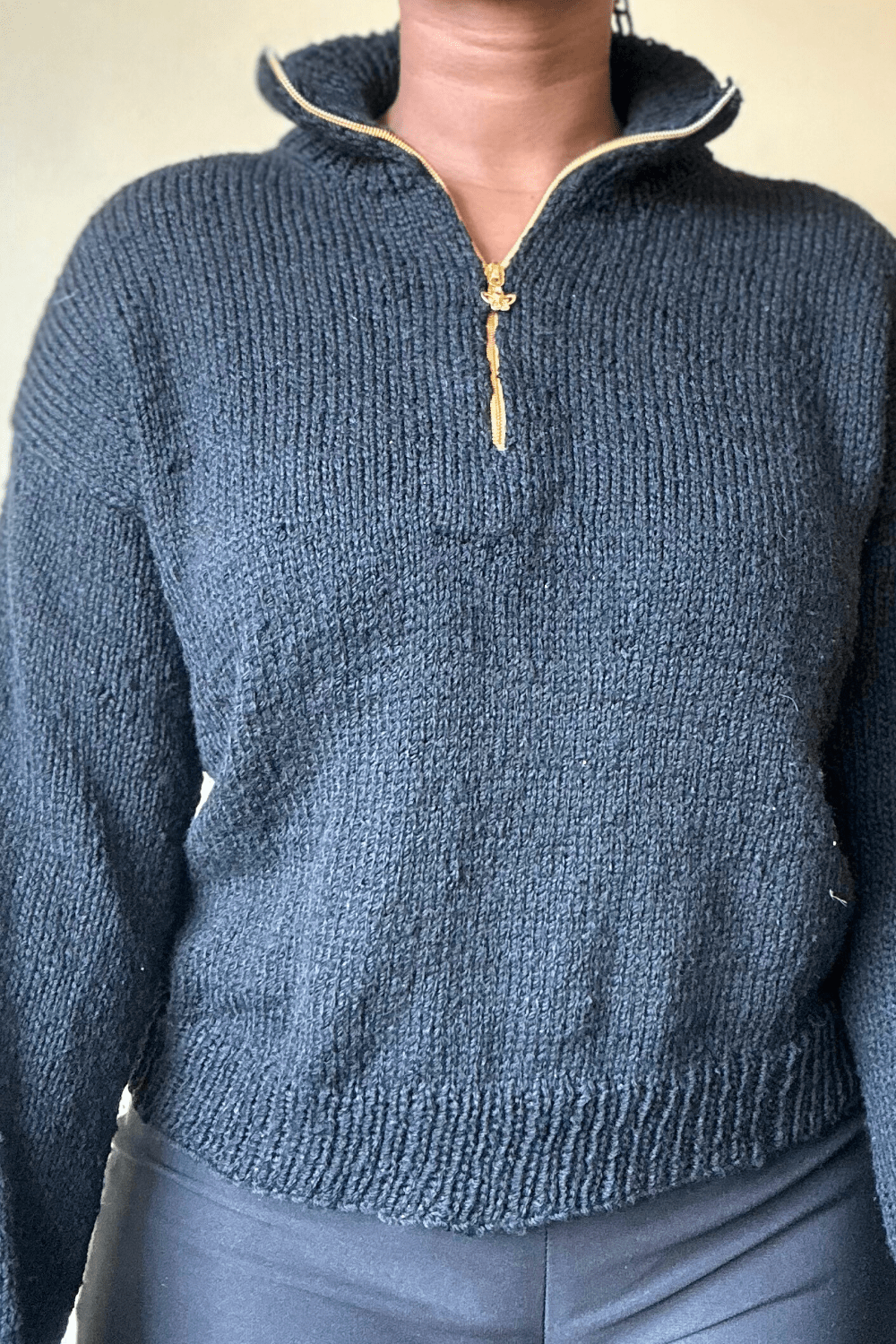 How to knit a sweater: Drop shoulder zipper Knit sweater for all levels ...